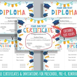 Kids' Fun Certificate and Invitation Collection: 37 Editable Pages for ...