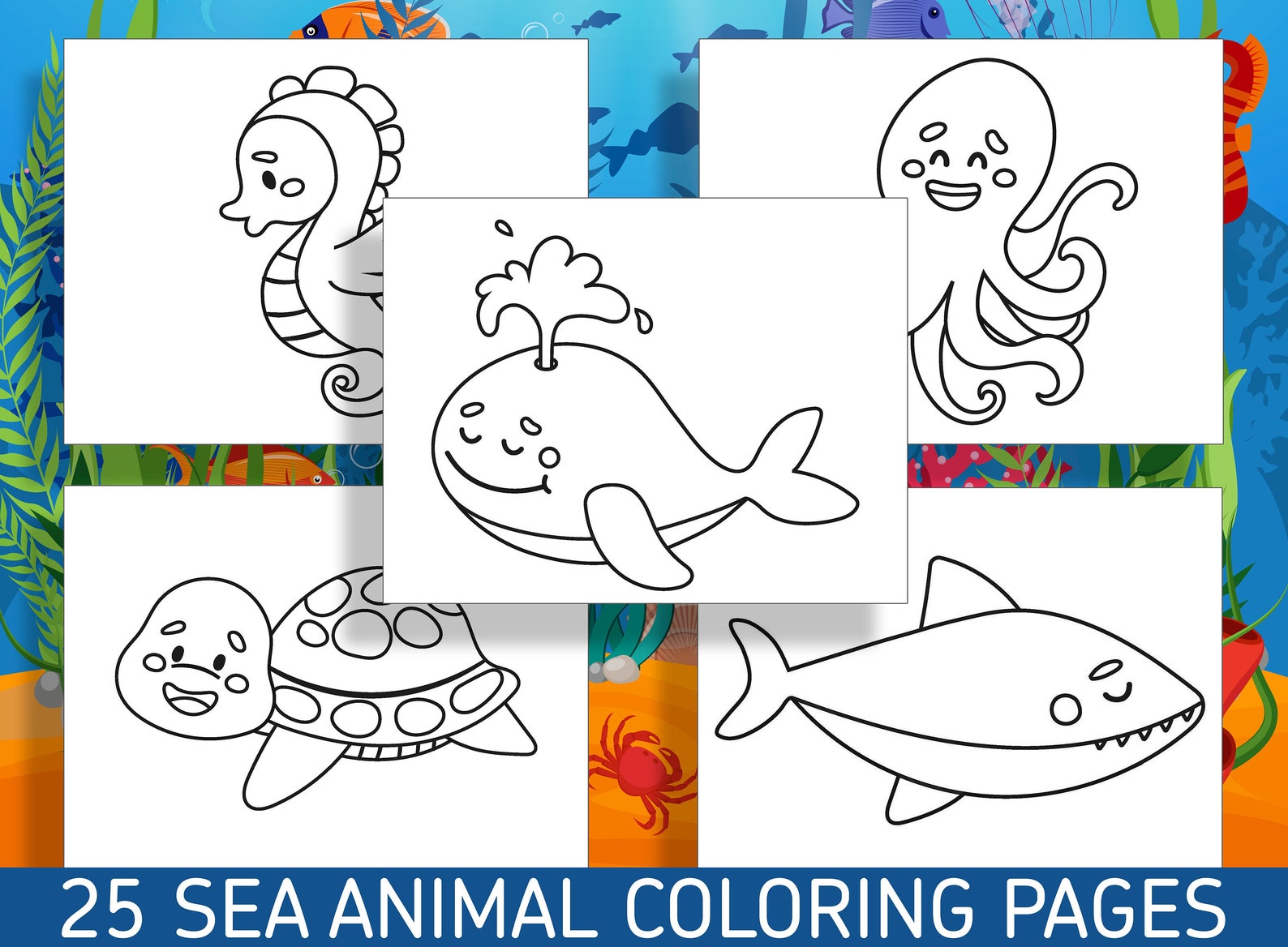 Explore the Wonders of the Sea With 25 Adorable Coloring Pages Ideal ...