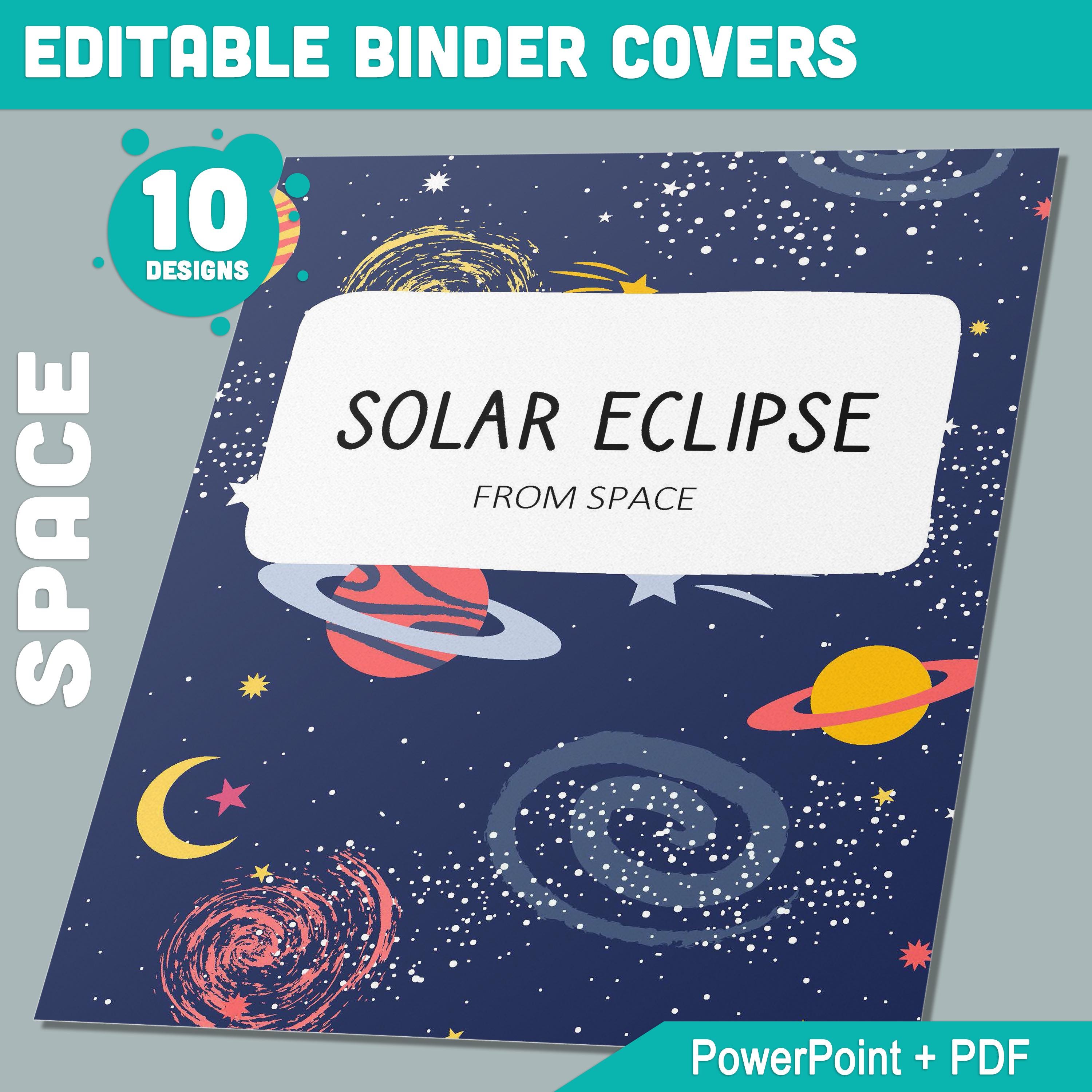 10 Editable Space Binder Covers, Includes 1, 1.5, 2 Spines, Available ...