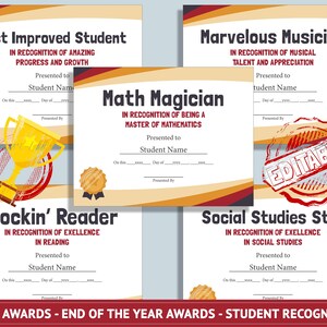 Editable Last Day of School Certificate, End of the Year Awards ...