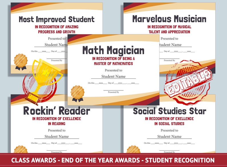 Editable Last Day of School Certificate, End of the Year Awards ...