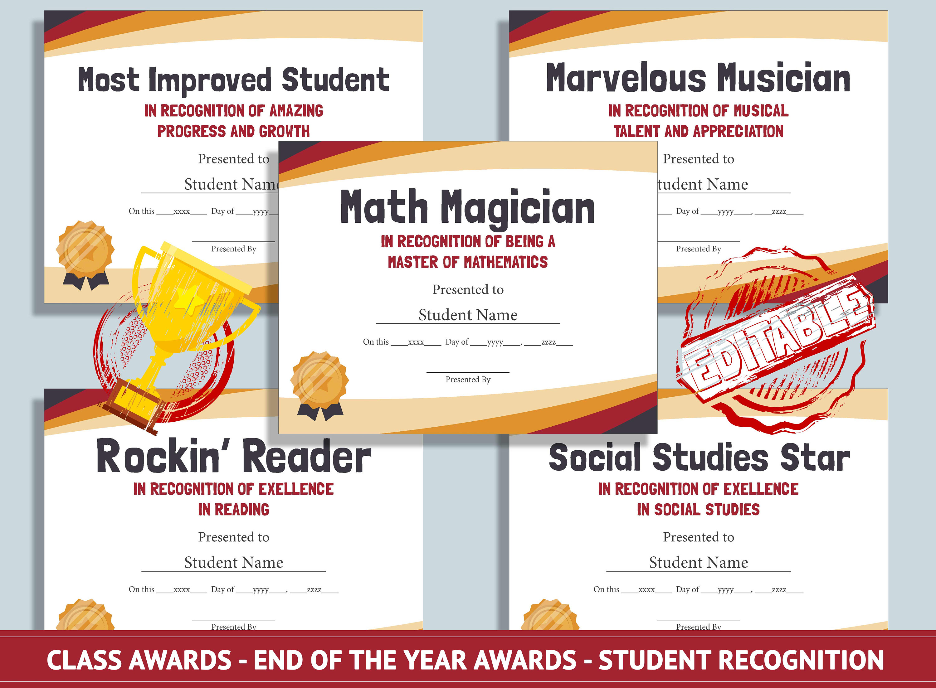 Editable Last Day of School Certificate, End of the Year Awards ...
