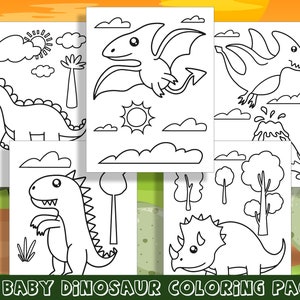 Roar Into Fun With 30 Baby Dinosaur Coloring Pages for - Etsy