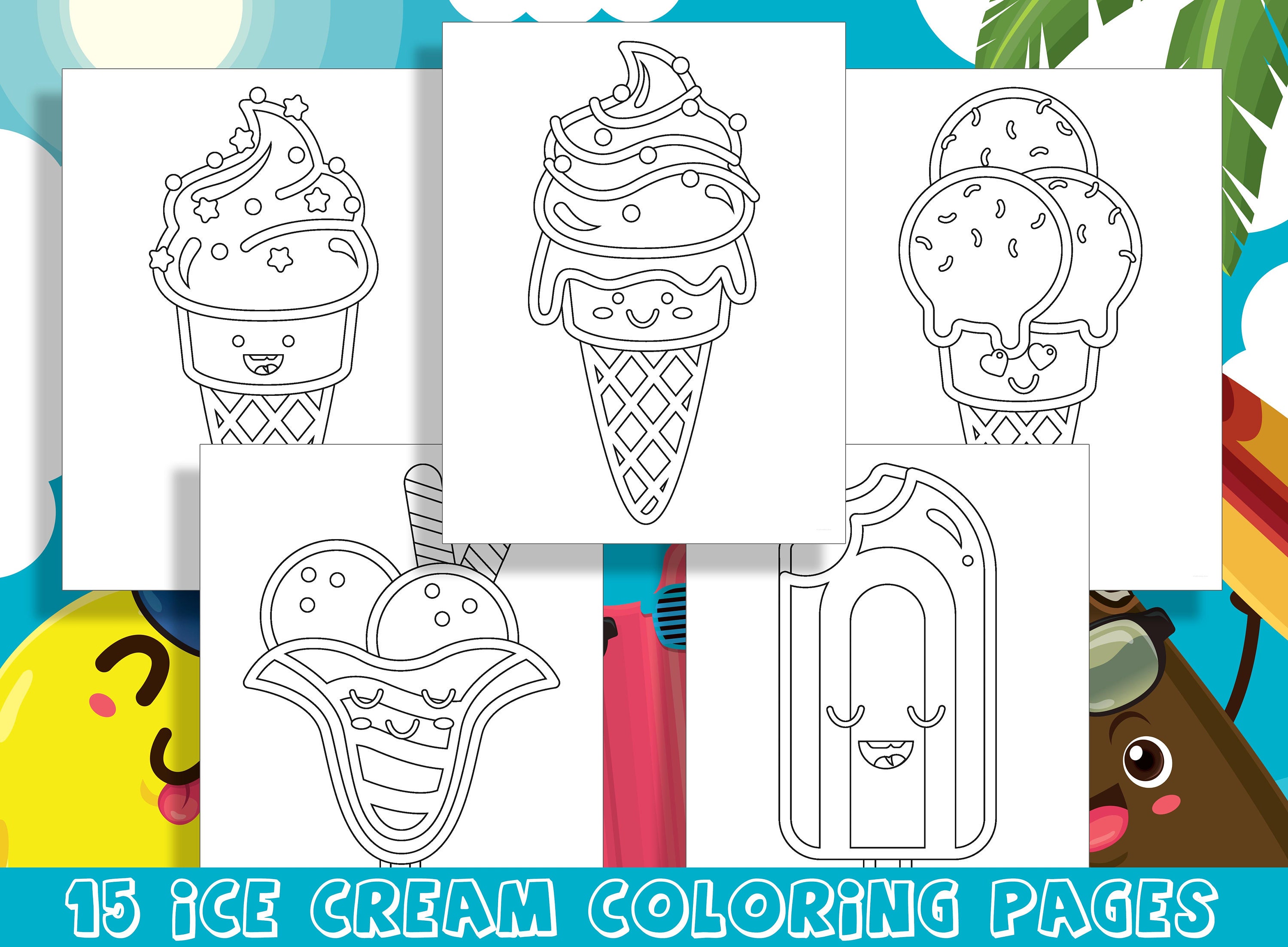 Sweet Treats: 15 Delicious Ice Cream Coloring Pages for Kids – High ...