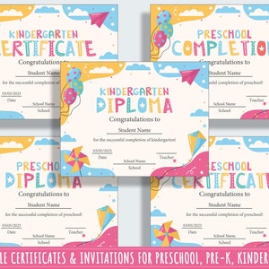 Preschool and Kindergarten End of Year Celebration Kit: 37 Editable ...