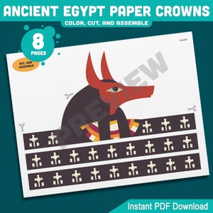 Ancient Egypt Paper Crown Templates – 4 Fun Printable Headband Designs ...