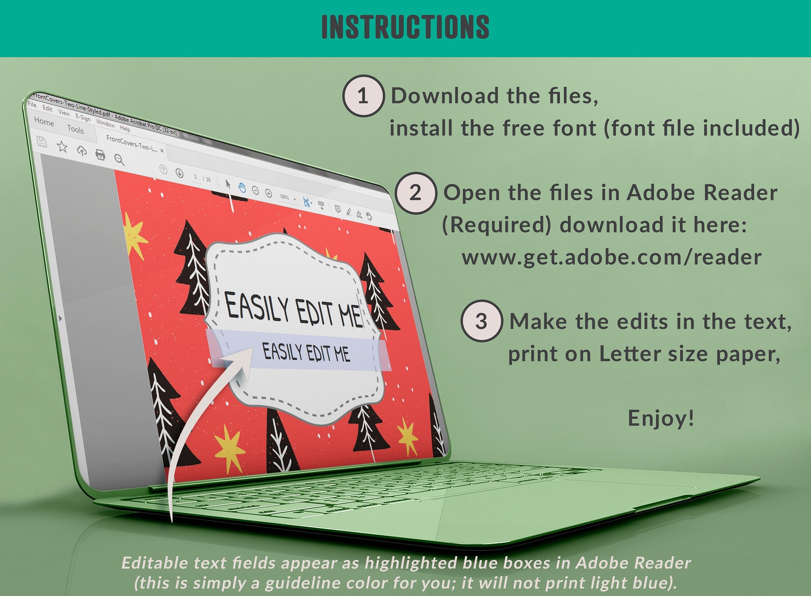 Christmas Binder Cover 10 Printable & Editable Coversspines - Etsy