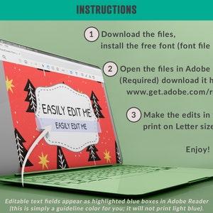 Christmas Binder Cover, 10 Printable & Editable Covers+spines, Binder ...