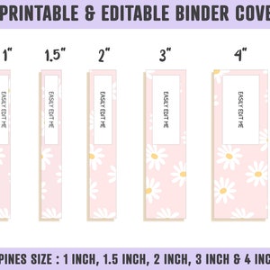 Flower Binder Cover, 10 Covers+spines, Binder Cover Printable, Editable ...