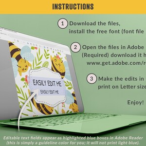 Honey Bee Binder Cover, 10 Printable & Editable Binder Covers + Spines ...