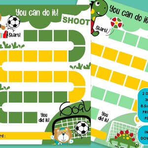 Printable Animal Soccer Reward Chart for Kids, Featuring 2 Fun Designs ...