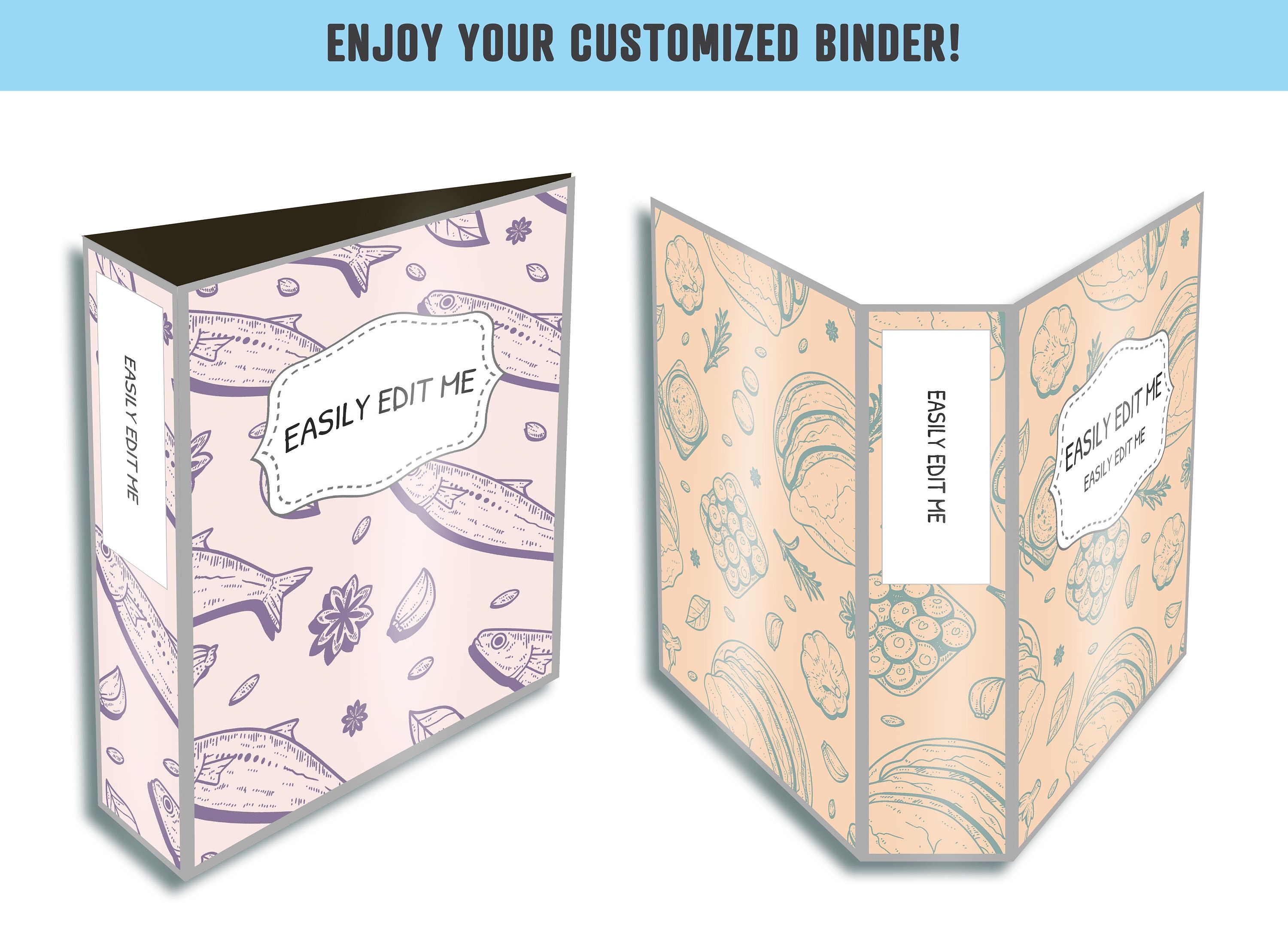 Healthy Food Binder Cover 10 Printable & Editable Binder - Etsy
