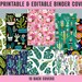 Flowers, Palm Leaves, Cactuses Binder Cover, 10 Printable/editable ...
