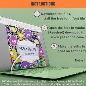 Monster Binder Cover, 10 Printable & Editable Binder Covers + Spines ...