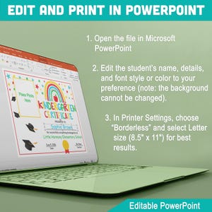 Editable Kindergarten Certificate With Photo, Graduation Diploma ...