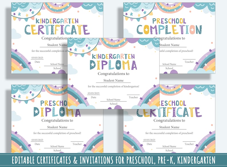 Colors of Success: 37 Pages of Rainbow-themed Diplomas, Certificates ...