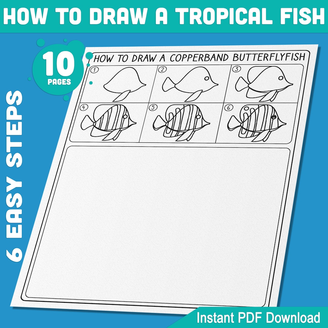 Learn How to Draw a Tropical Fish for Kids: 5-step Tutorial With 5 Fun ...