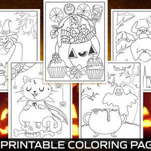 Halloween Activities for Kids, 40 Printable Coloring Pages for Kids ...