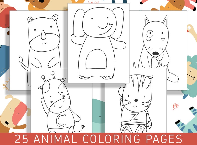 Animal Coloring Pages: 25 Cute and Educational Worksheets for Preschool ...