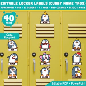 Editable Locker Labels (cubby Name Tags), Penguin Themed – 10 Designs ...