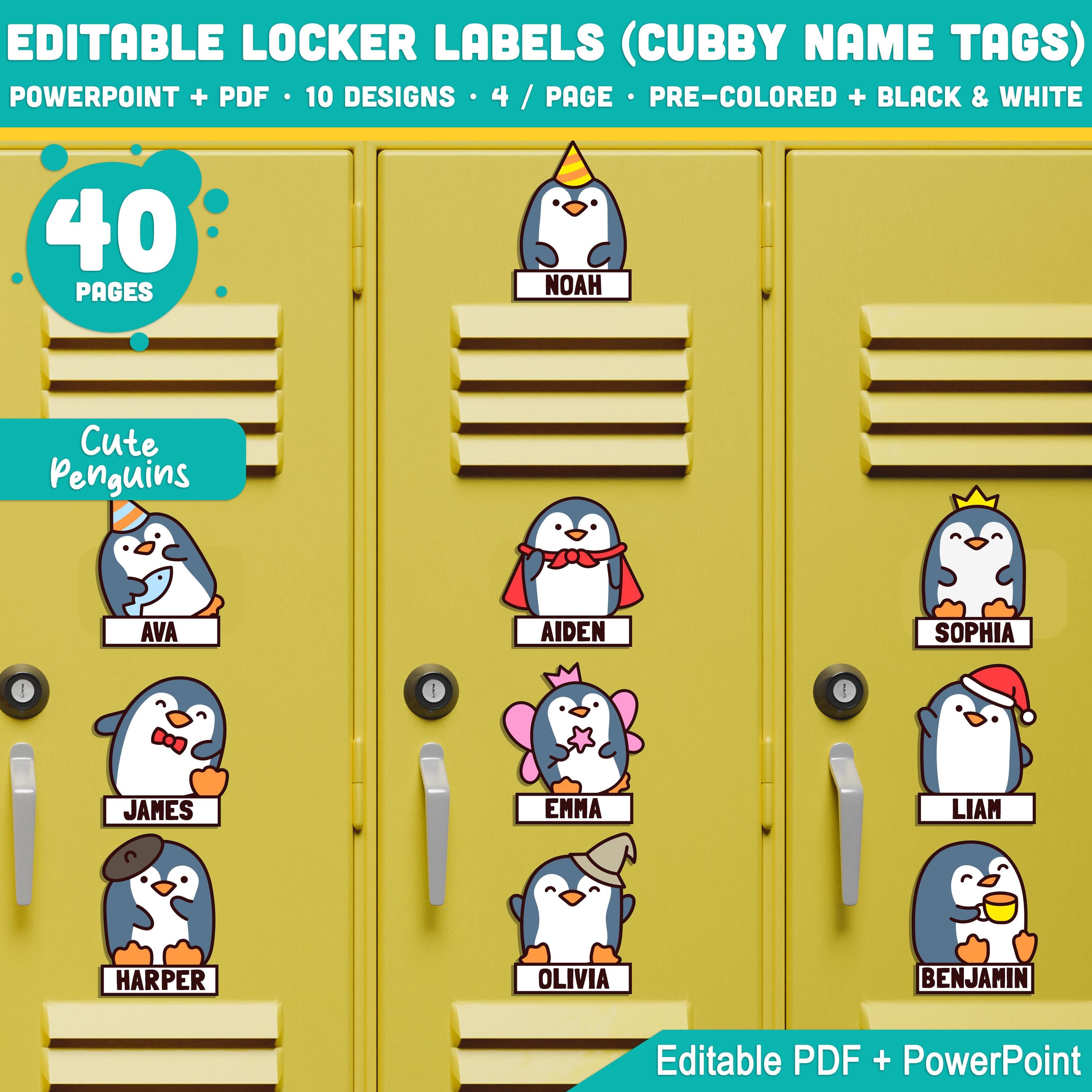 Editable Locker Labels (cubby Name Tags), Penguin Themed – 10 Designs ...