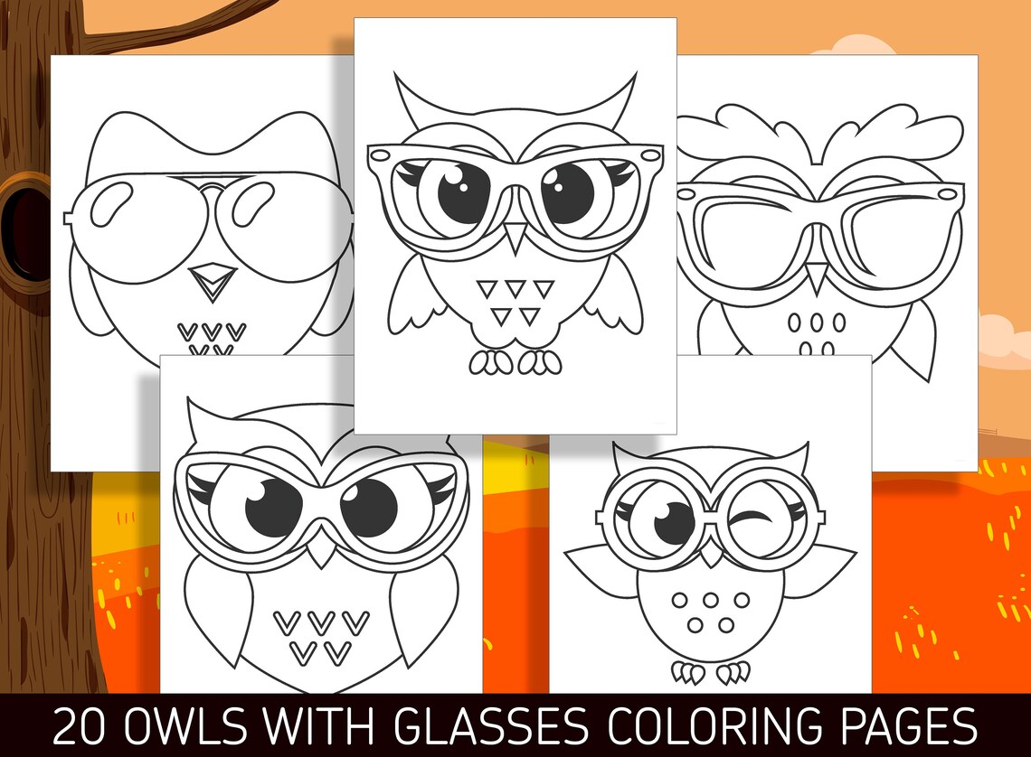 20 Adorable Owl With Glasses Coloring Pages for Preschool and ...