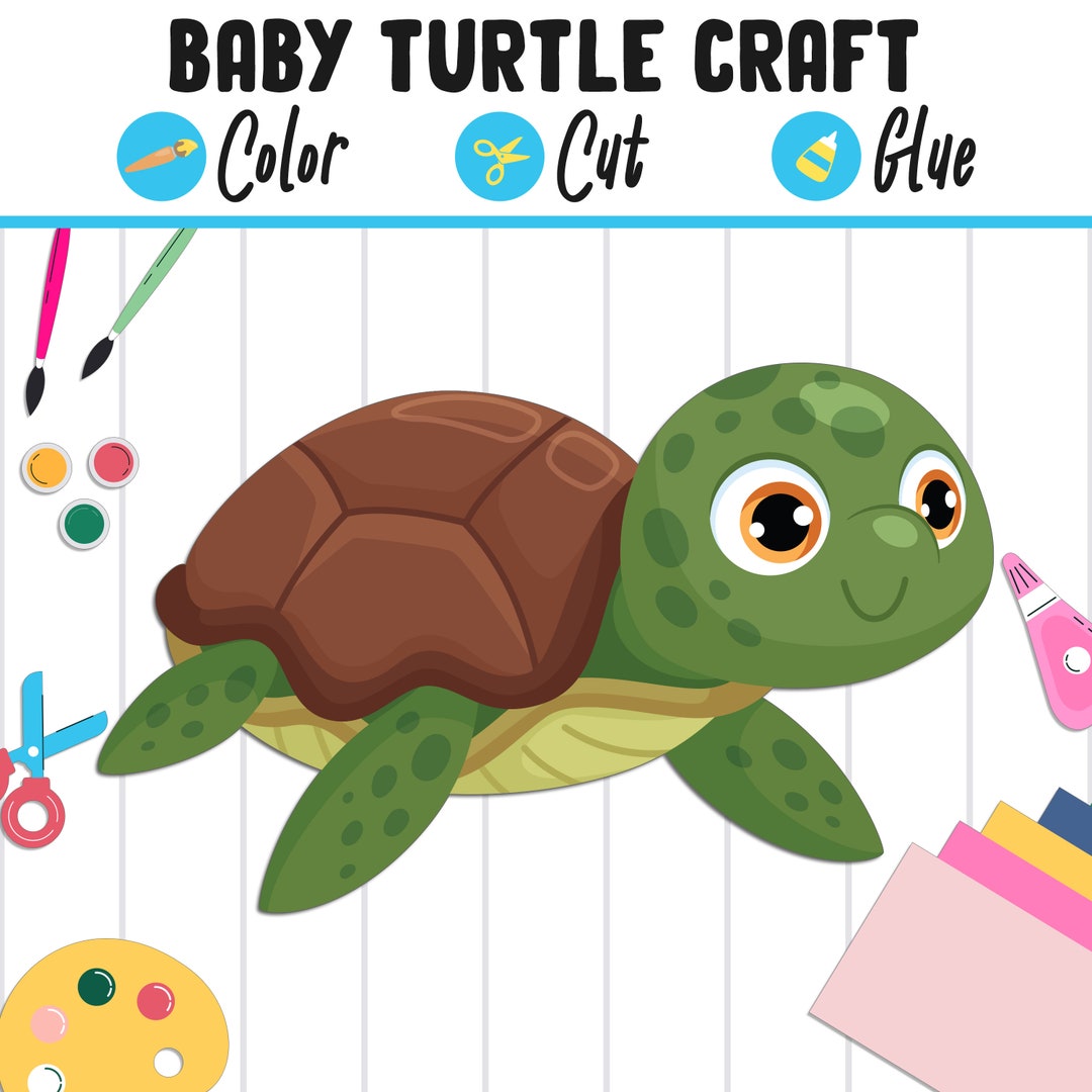 Baby Turtle Craft : Color, Cut, and Glue, a Fun Activity for Pre K to ...