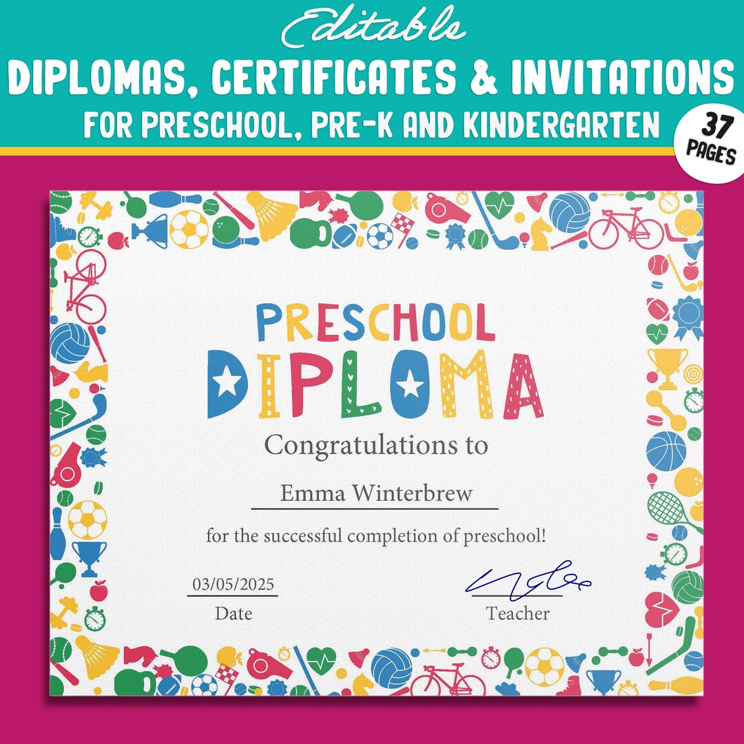 Customizable Sports Diplomas, Certificates, and Invitations for ...