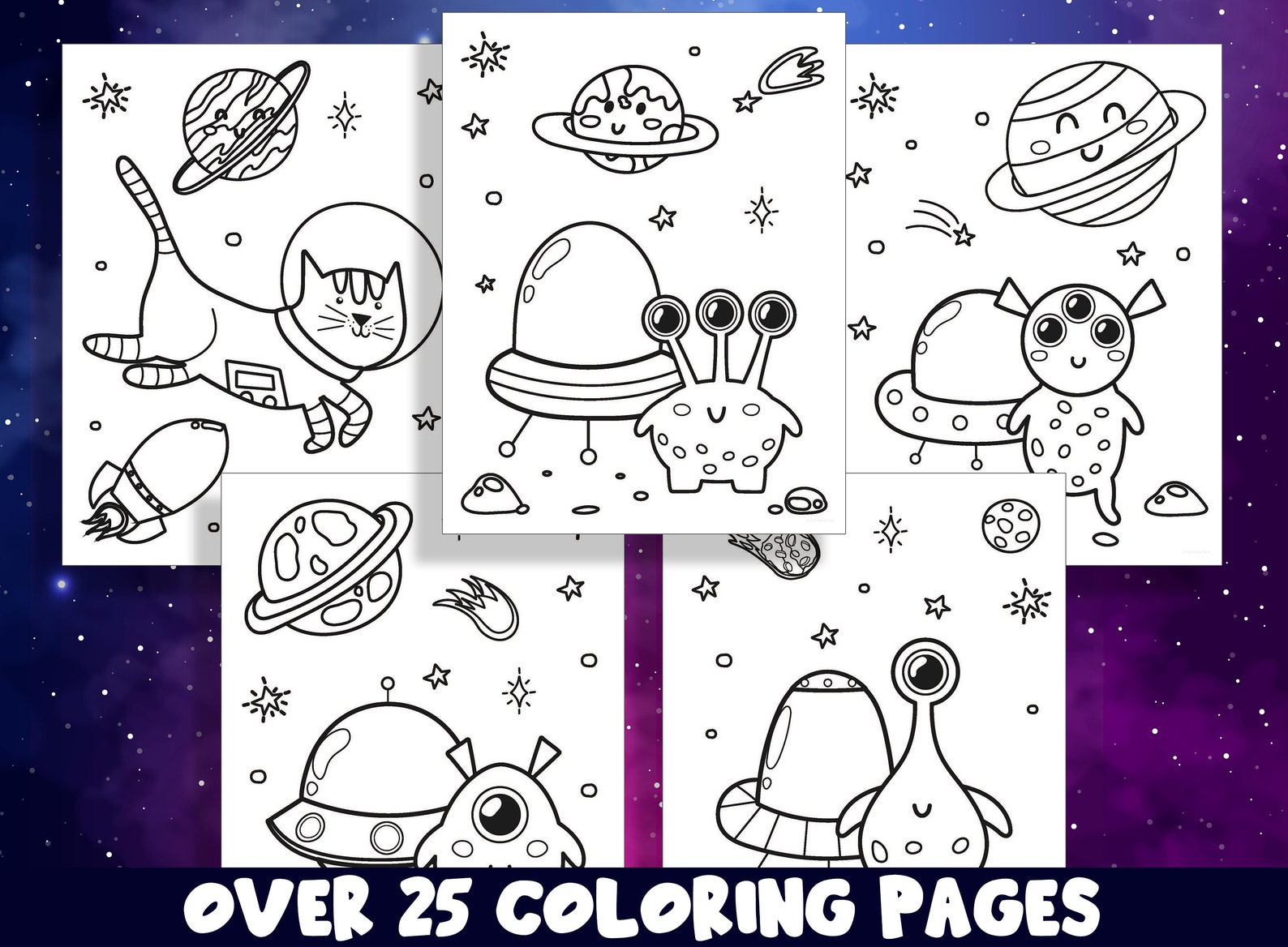 Space Coloring Pages, 25 Cute Kids Astronauts, Space and Astronomy ...