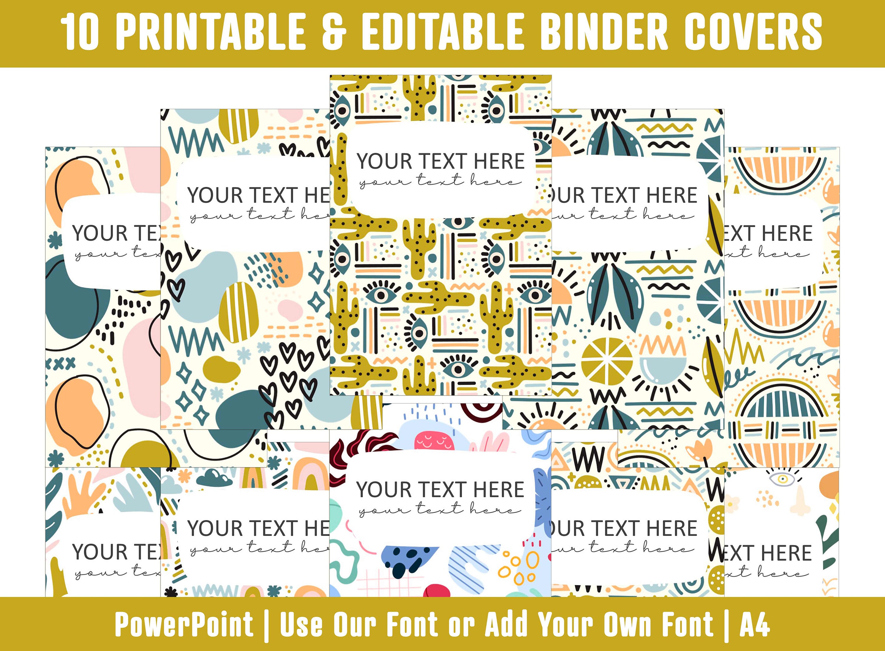 Powerpoint Binder Covers 10 Printable/editable Flat Abstract - Etsy