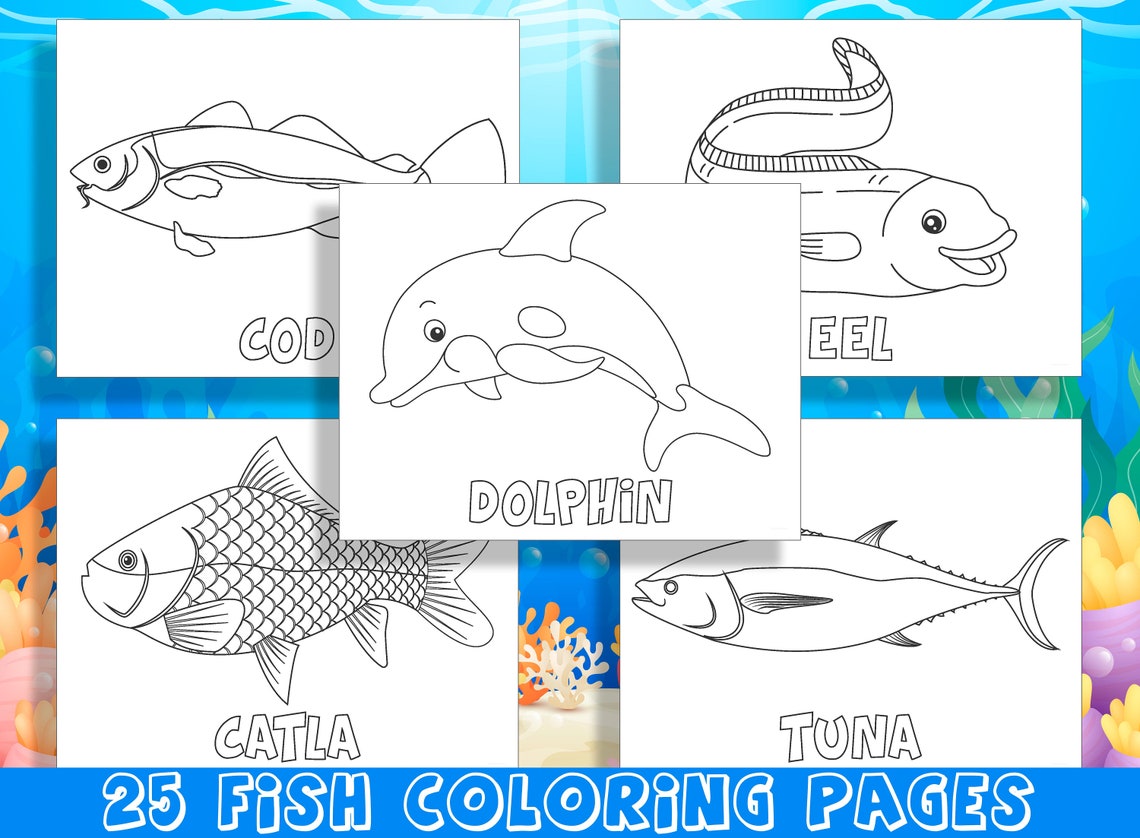 Fish Coloring Pages, 25 Colorful Pages of Underwater Friends to Color ...