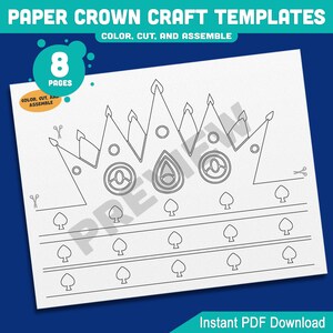 Paper Crown Craft Templates – Make-believe Monarch Fun With 4 King and ...