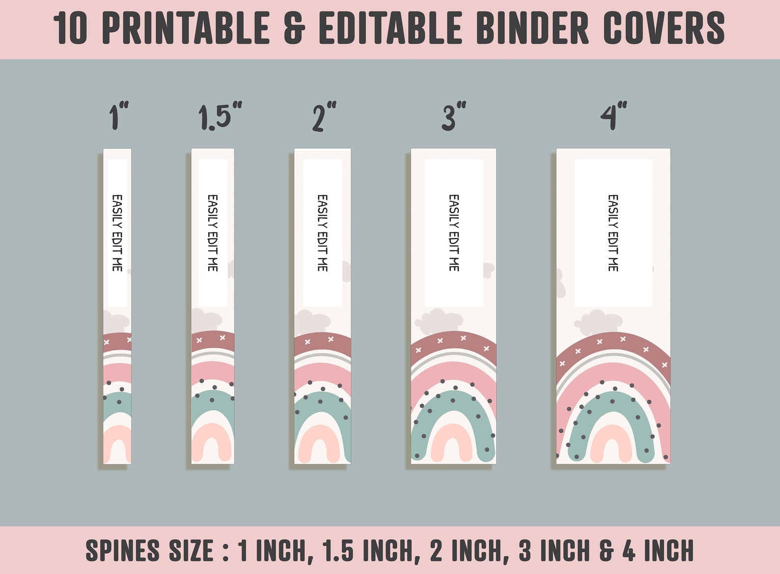 Binder Cover Printable 10 Coversspines Printable Editable - Etsy