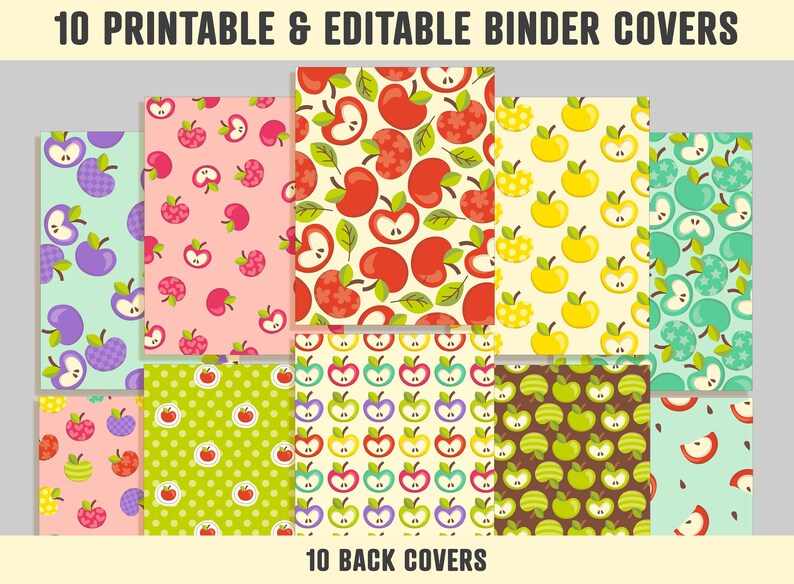 Editable Binder Covers, 10 Printable & Editable Binder Covers+spines ...