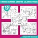 S'mores Summer Camping Coloring Pages for Kids, 10 Printable Sheets ...