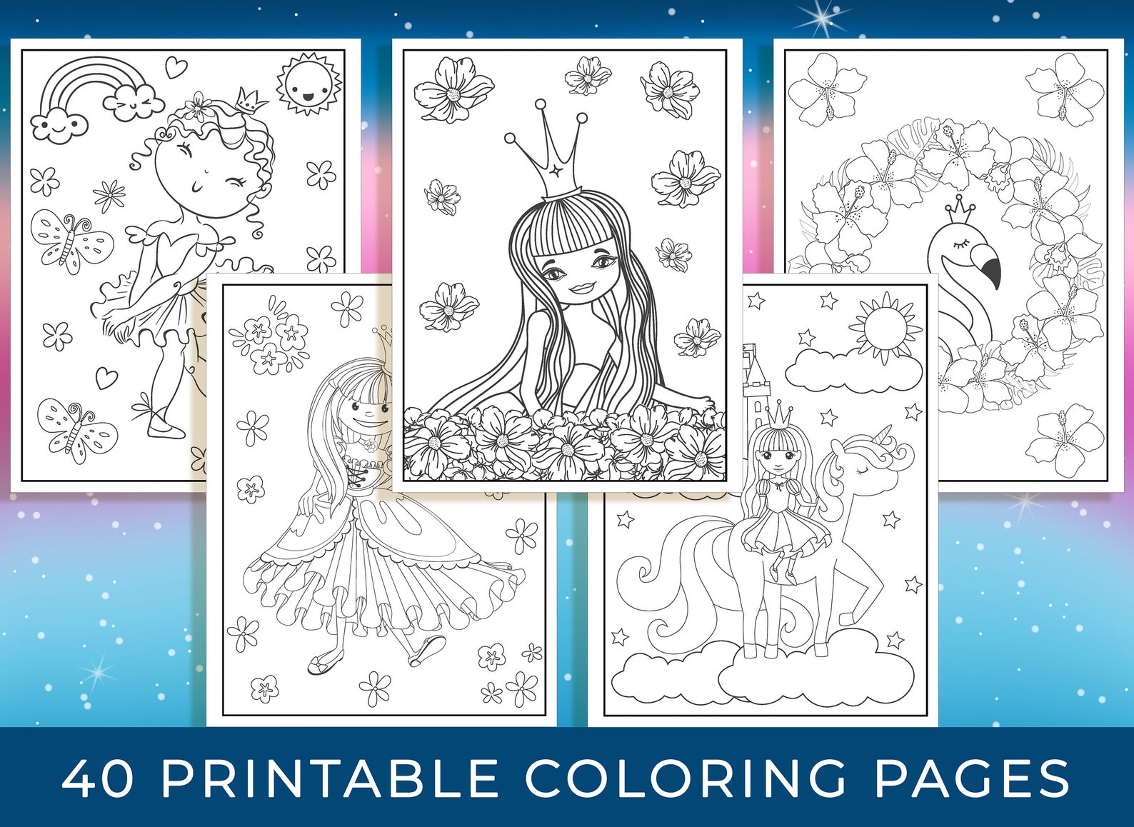 Princess Coloring Pages: 40 Printable Designs for Girls, Teens, & Kids ...