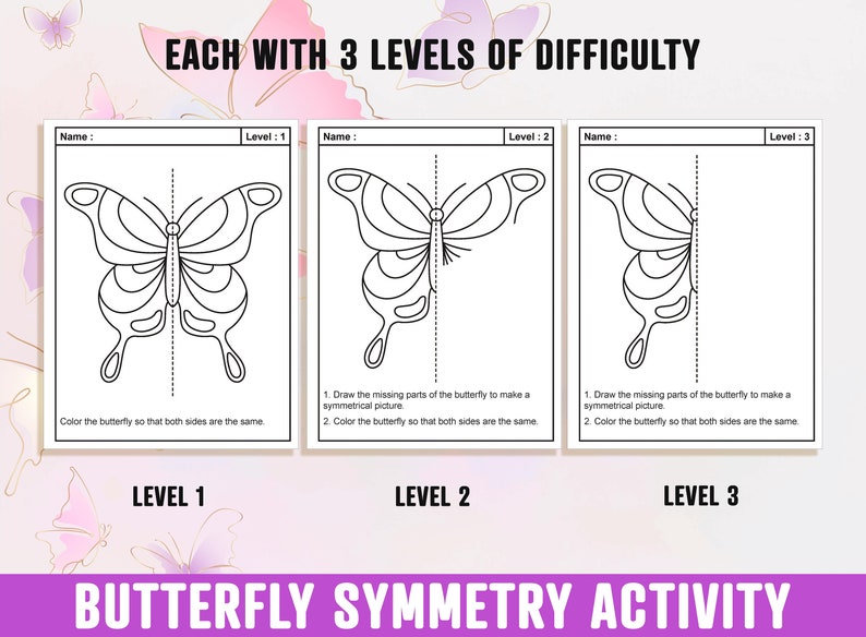 Butterfly Symmetry Worksheet, Butterfly Theme Lines of Symmetry ...