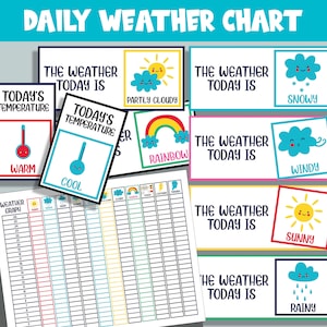 Daily Weather Cards, Weather Graph and Weather Chart Labels for ...