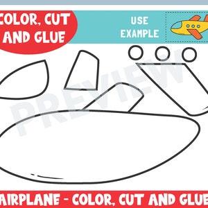 Airplane Craft Activity - Color, Cut, and Glue for Prek to 2nd Grade ...
