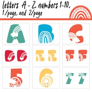 Rainbow Bulletin Board Letters | A - Z, Letters and Numbers,1 and 2 per ...