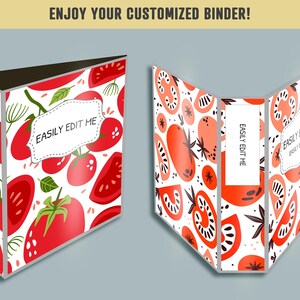 Tomato Binder Covers, 10 Printable & Editable Binder Covers+spines ...