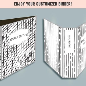 Engraving Hand Drawn Pattern Binder Cover, 10 Printable/editable Binder ...