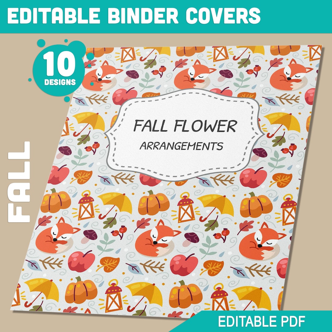 Fall Planner Covers, 10 Editable Binder Covers and Spines, Binder Cover ...