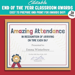 Editable Student of the Month Awards, End of School Year Awards ...