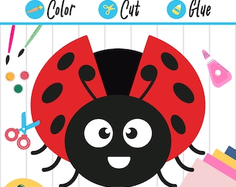 Printable Ladybug Craft Template for Kids Spring Activity Insect Craft ...
