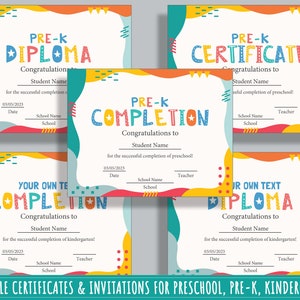 Diploma Certificate for Preschool and Elementary School Kids, 37 ...