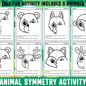 Animal Symmetry Worksheet, Animal Theme Lines of Symmetry Activity, 24 ...