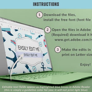 Ocean Binder Cover, 10 Printable/editable Covers+spines, Planner Cover ...