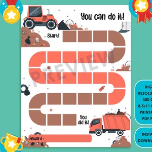 Printable Garbage Truck Reward Chart for Kids, Featuring a Working ...