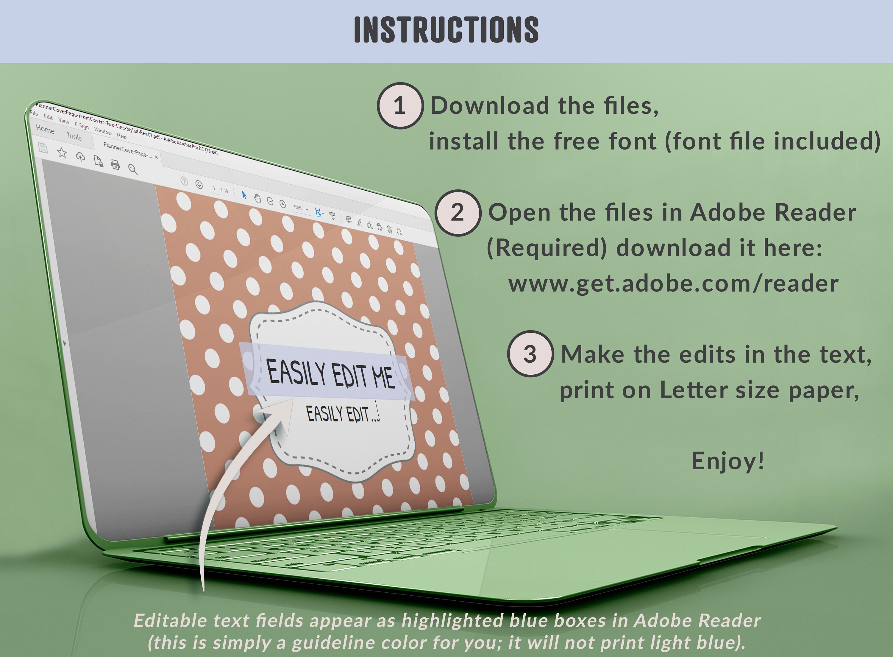 Planner Cover Pages Earth Tone, 10 Editable Binder Covers and Spines ...